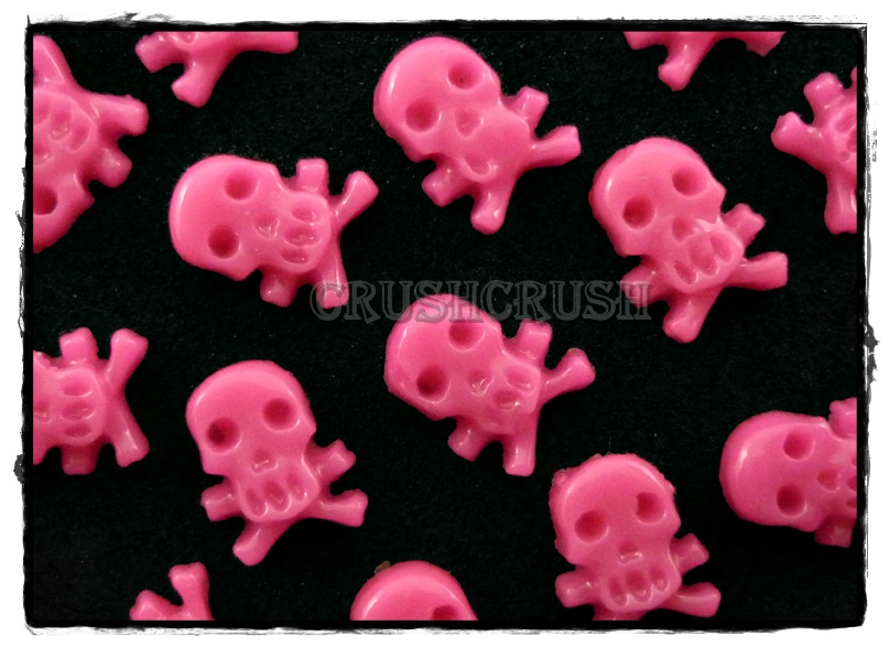20pcs Pink Girly Skull Crossbone Halloween Flat Back Cabochon F525 on ...
