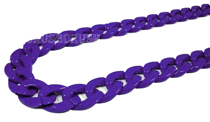 Purple Chunky Chain Plastic Link Necklace Craft Diy 30 Inch A26 on Luulla