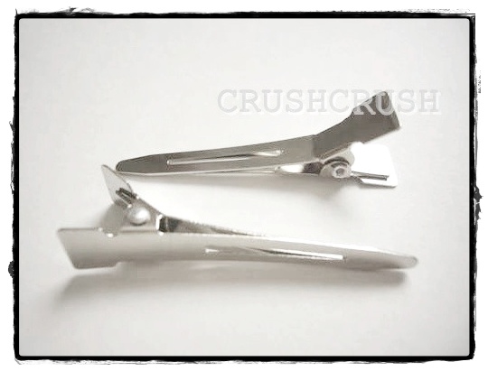 50pcs 45mm Single Prong Silver Alligator Clips For Diy Hair Clip C1 on ...