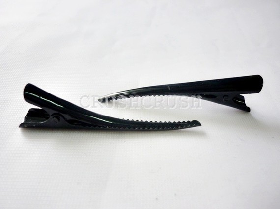 24pcs 58mm Black Single Prong ALLIGATOR PINCH Clips W/ Teeth C14 on Luulla